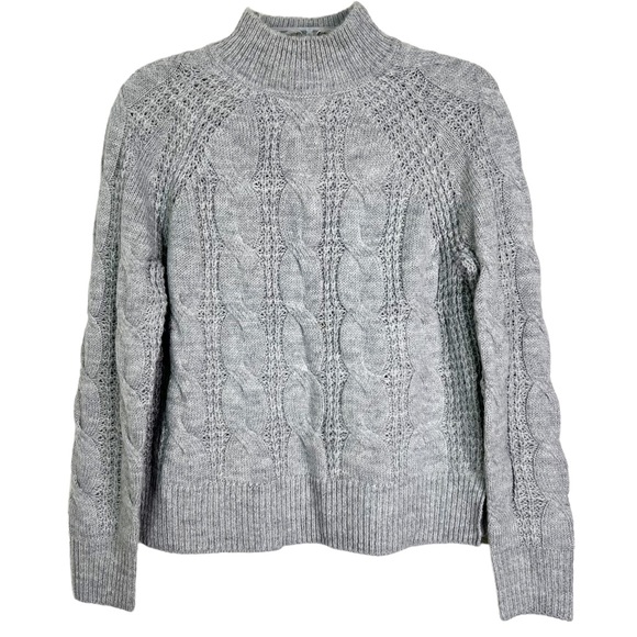 J. Crew | Sweaters | Nwt J Crew Mock Neck Cableknit Sweater In ...